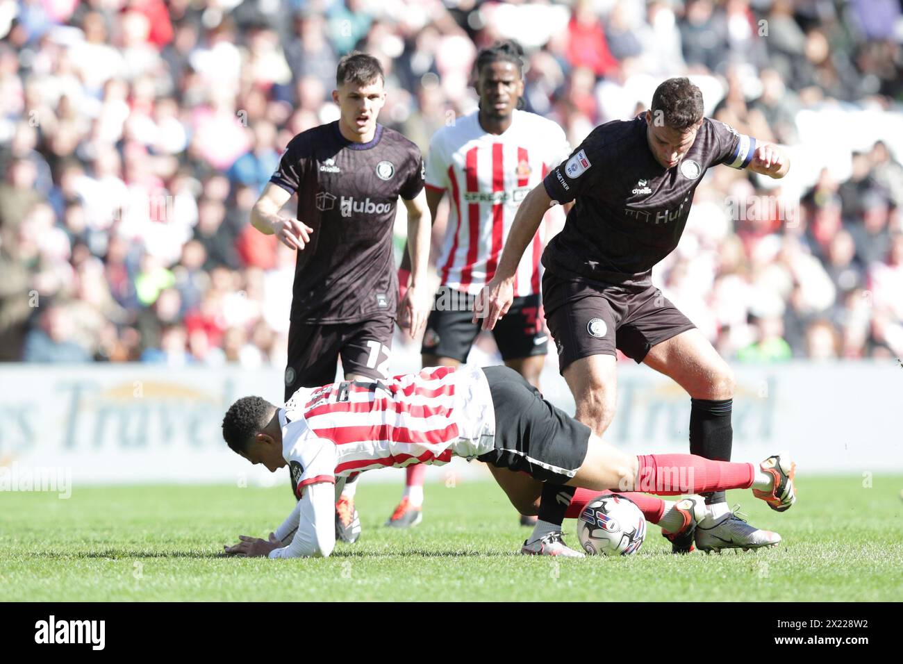 Matthew James of Bristol City fouls Jobe Bellingham of Sunderland ...