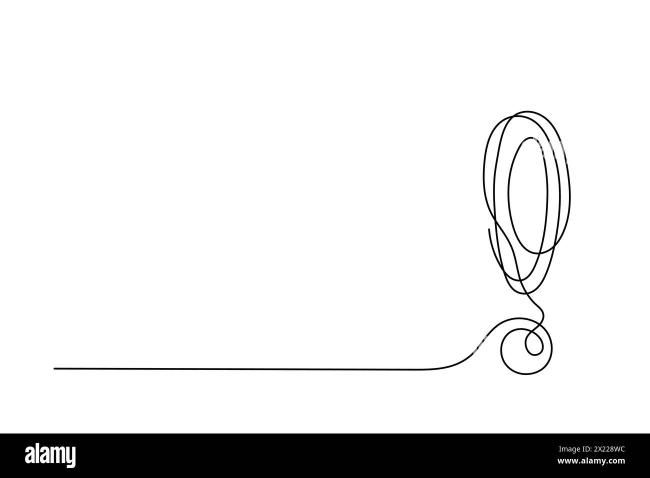 Exclamation mark linear background. One continuous line drawing of an ...