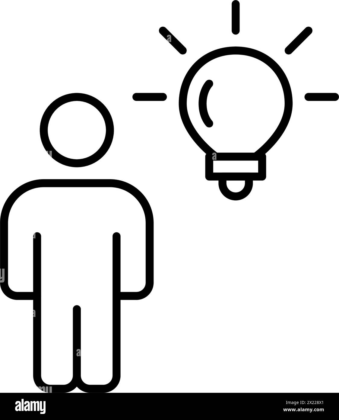 Person and light bulb. Creative approach to human resource management ...