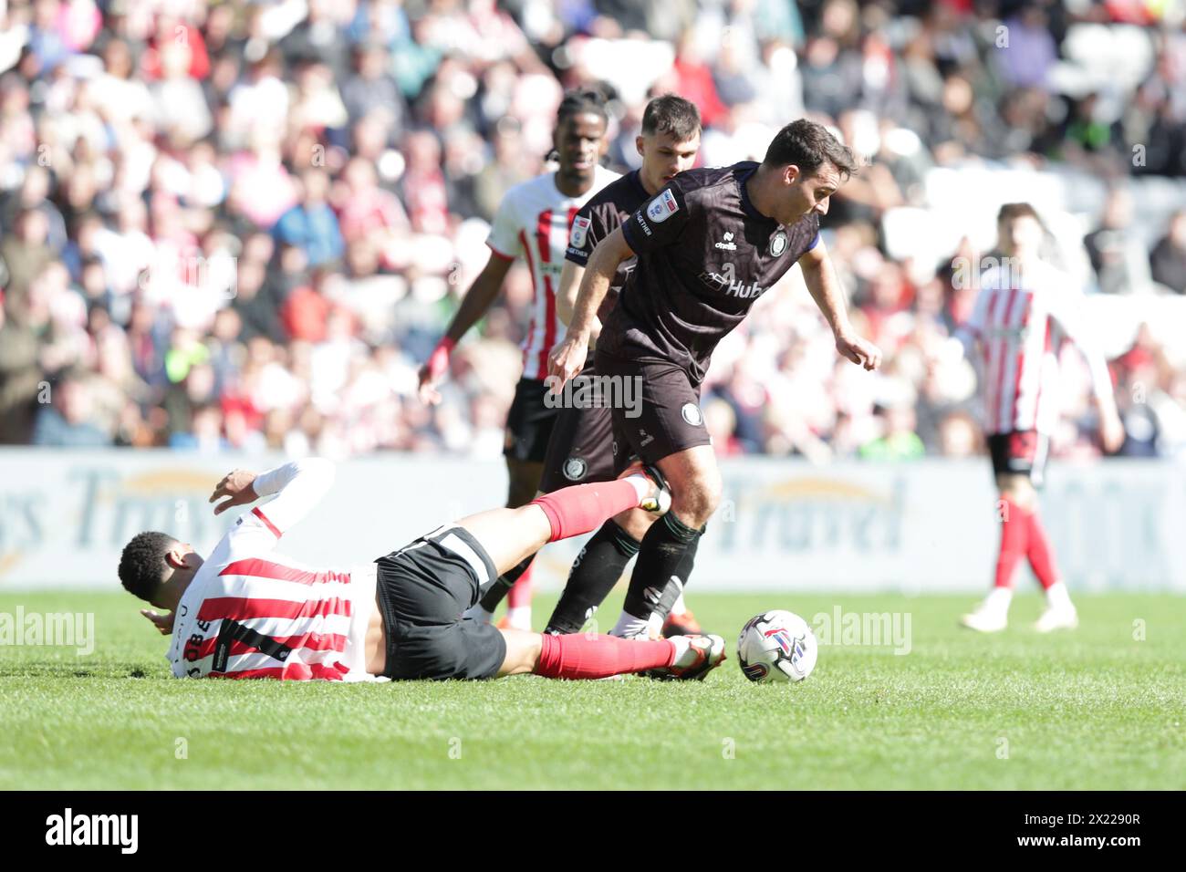 Matthew James of Bristol City fouls Jobe Bellingham of Sunderland ...