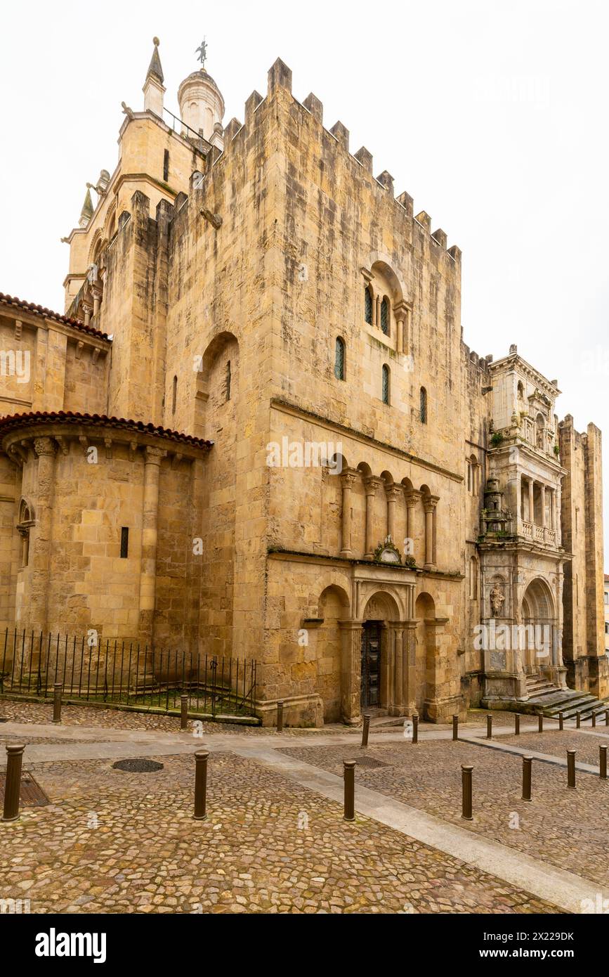 View of the Old Cathedral of Coimbra. The Old Cathedral of Coimbra is a ...