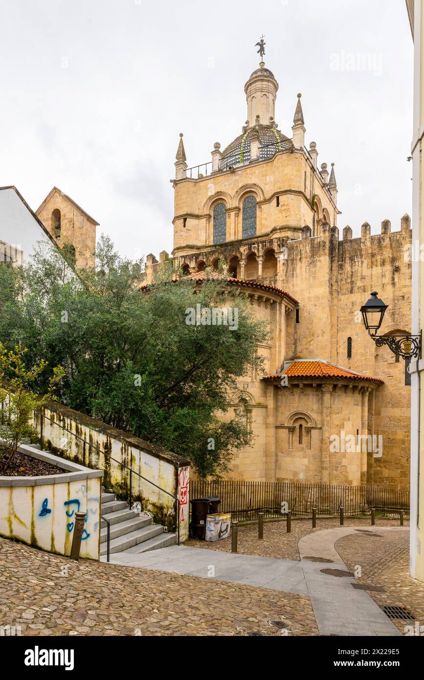 View of the Eastern façade of the Old Cathedral of Coimbra. The Old ...