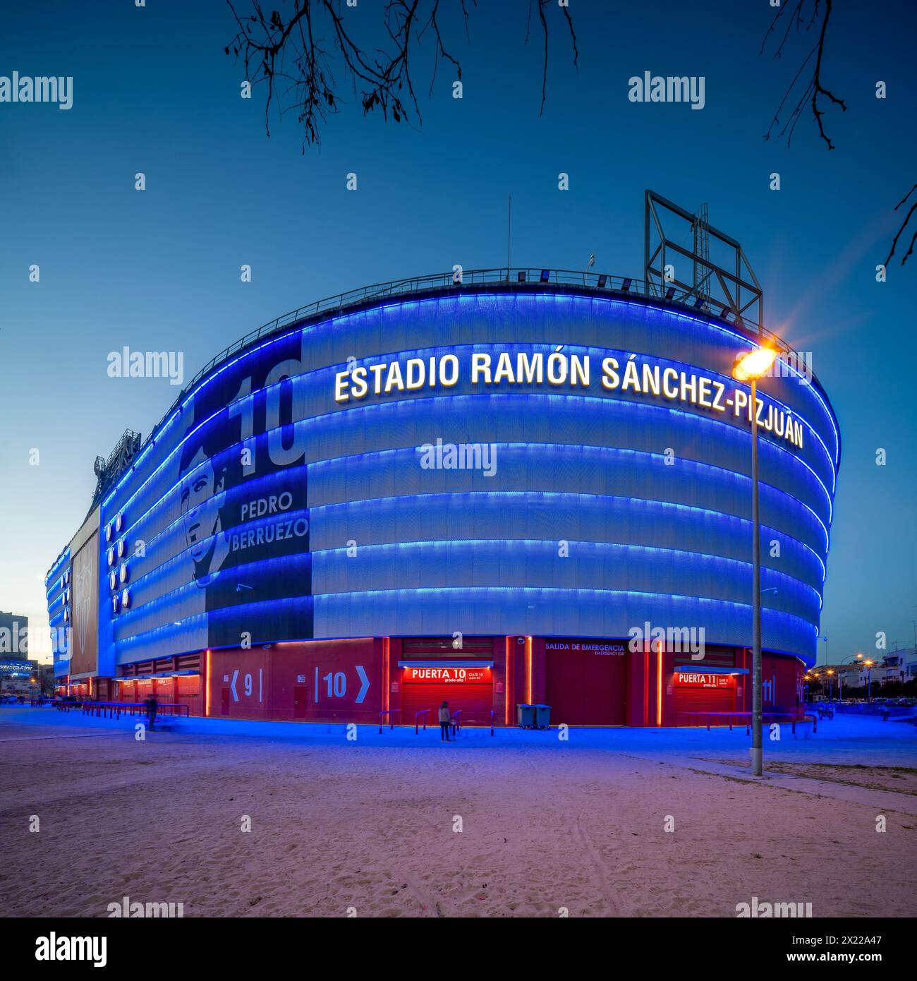 The exterior of the Ramon Sanchez-Pizjuan Stadium, home to Sevilla FC ...