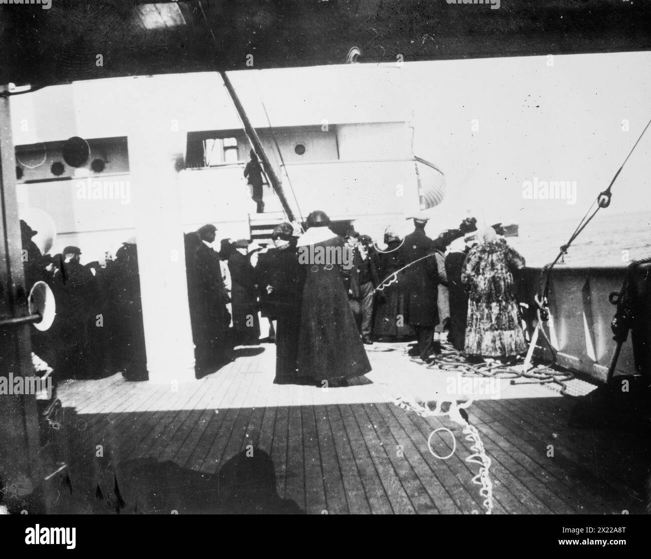 Survivors of TITANIC on CARPATHIA, 1912. Related to the disaster of the ...
