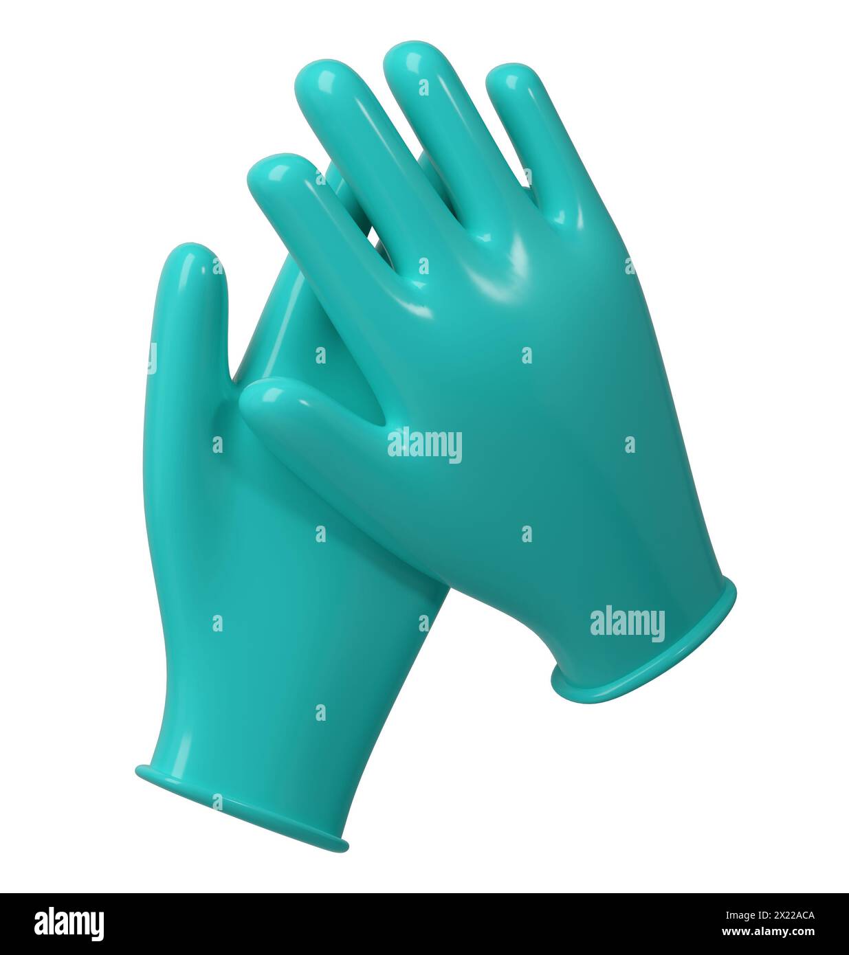 Medical latex gloves icon. Details turquoise 3d Rendering illustration ...