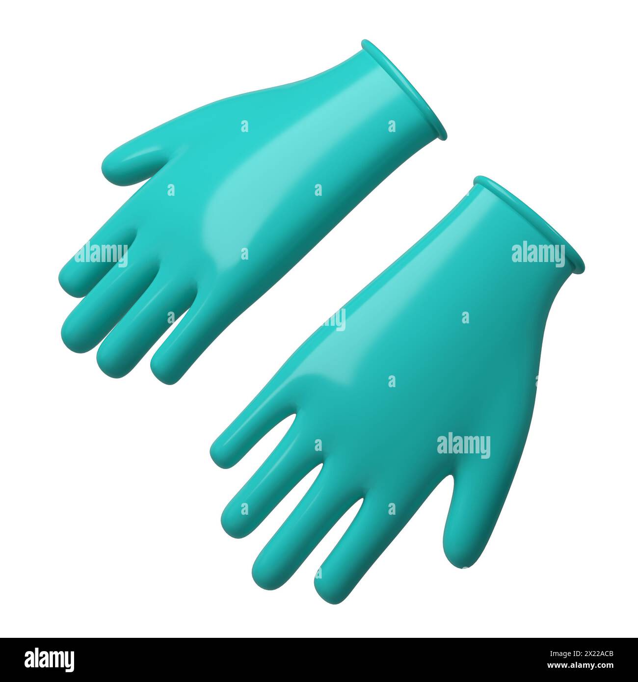 Medical latex gloves icon. Details turquoise 3d Rendering illustration ...