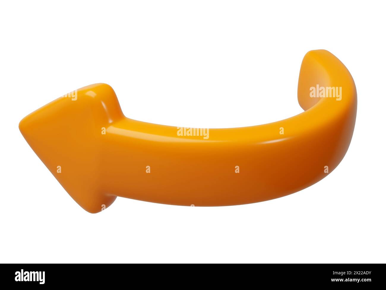 orange 3d half circle arrows direction. Arrow sign or icon for web ...
