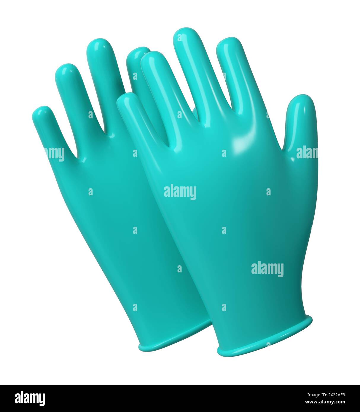 Medical latex gloves icon. Details turquoise 3d Rendering illustration ...