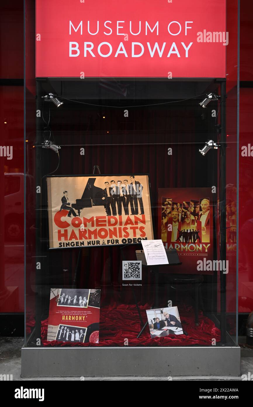 Window display dedicated to the Broadway musical Harmony at the Museum ...