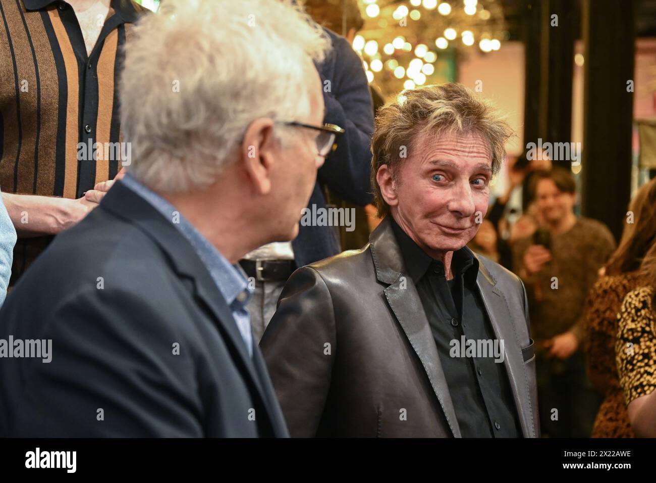 Bruce Sussman and Barry Manilow unveil a window display dedicated to ...