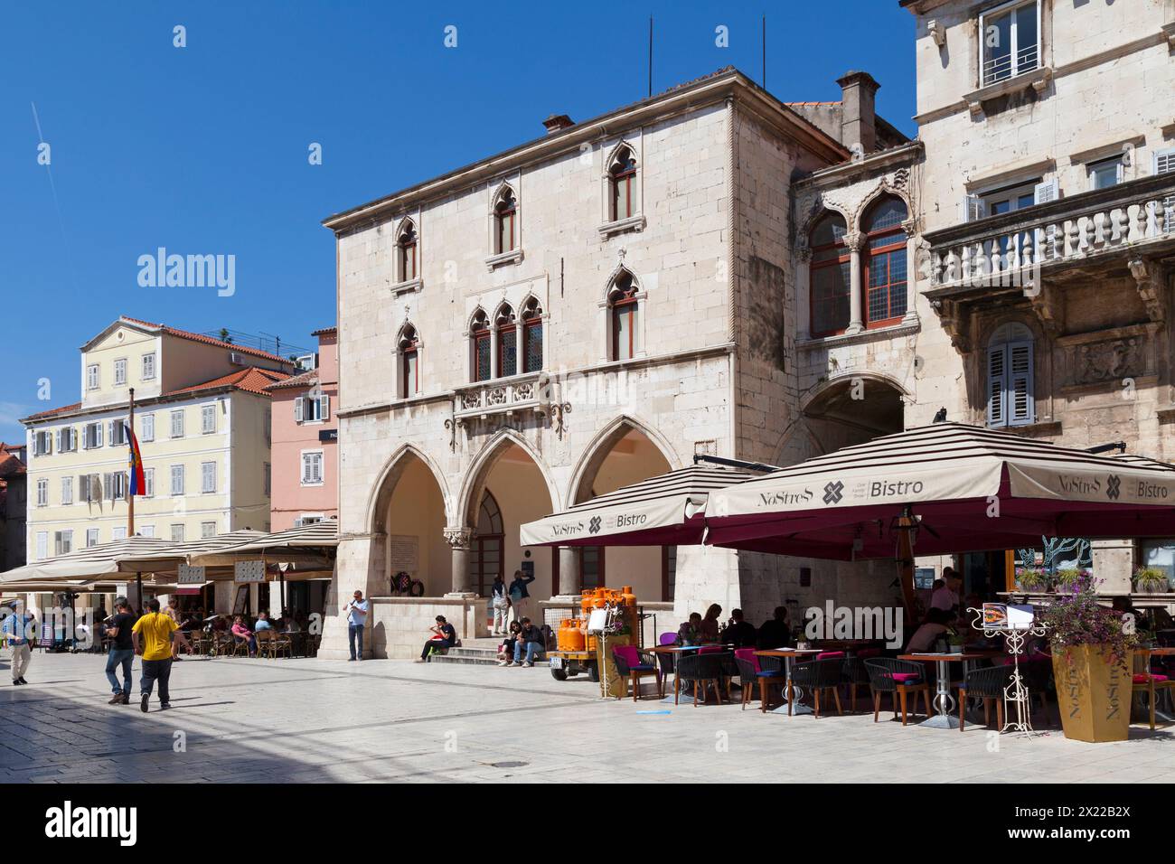 Split, Croatia - April 16 2019: Tourists at People's Square (Croatian ...