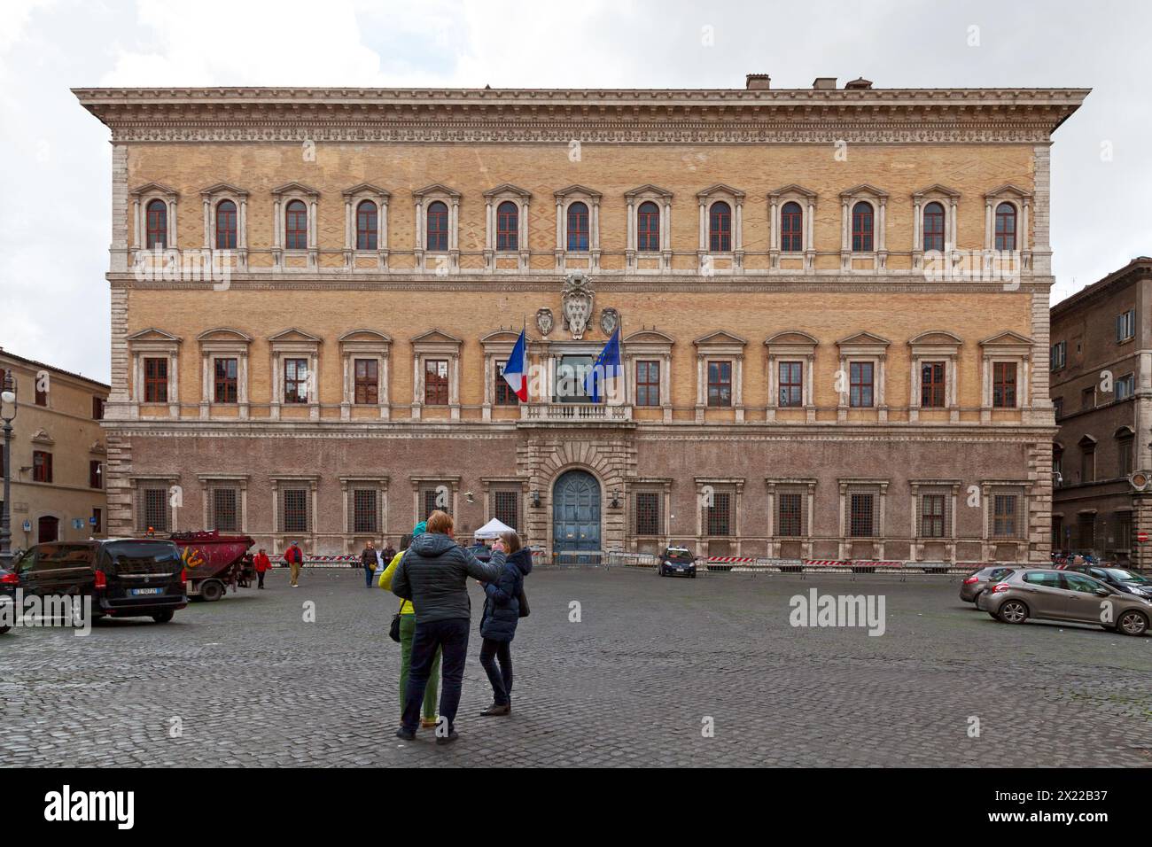 Rome, Italy - March 18 2018: The Palazzo Farnese or Farnese Palace is ...