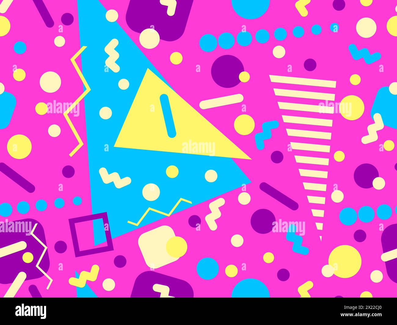 Memphis seamless pattern with geometric shapes in 80s and 90s style ...