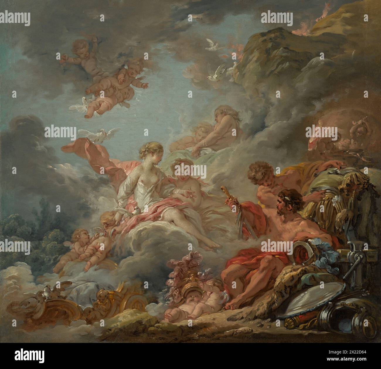 Vulcan Presenting Arms To Venus For Aeneas, 1756. In Virgil’s epic ...