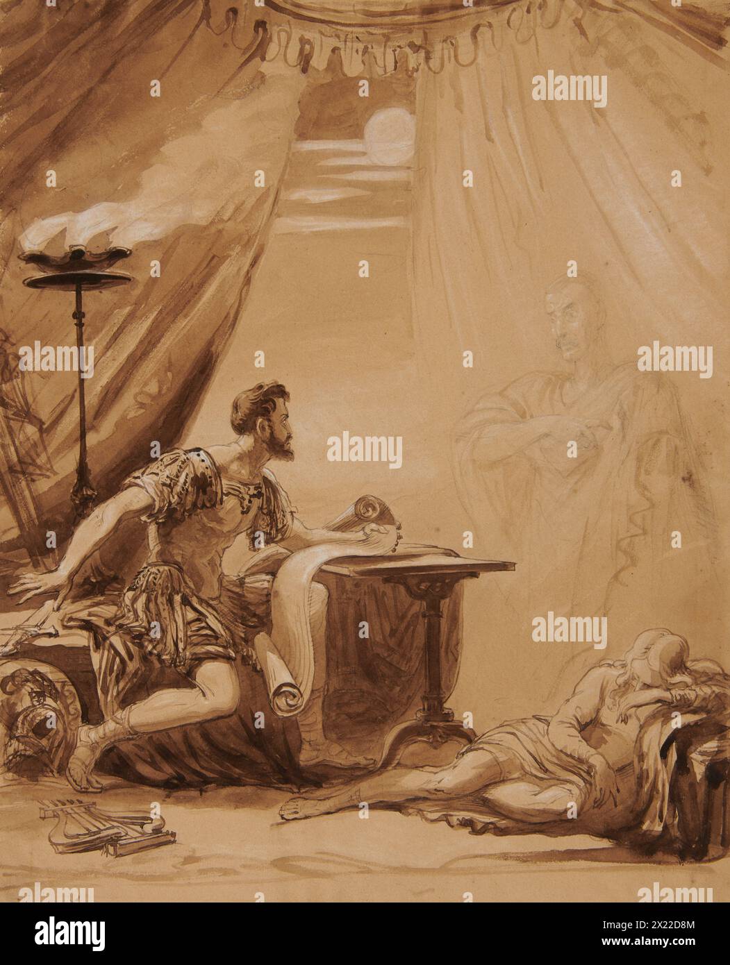 Scene From Shakespeares Julius Caesar The Ghost Of Caesar Appears