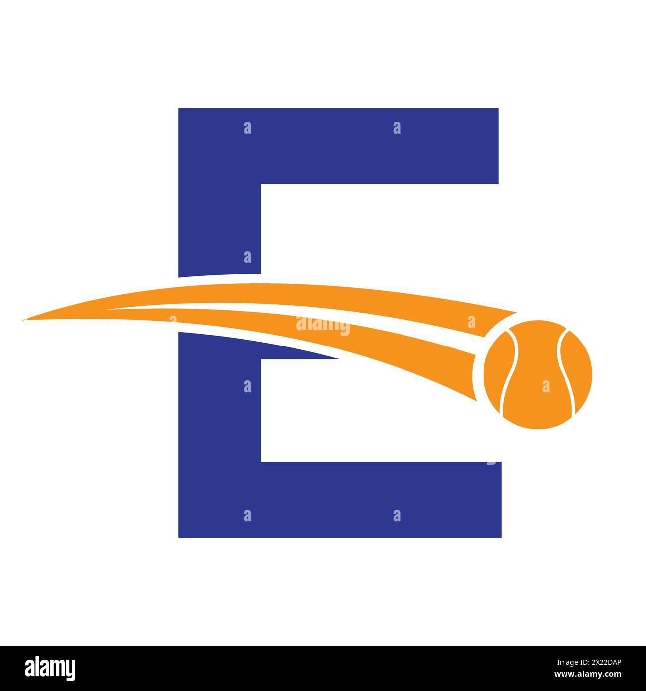 Tennis Logo On Letter E Concept With Moving Tennis Ball Symbol. Tennis ...