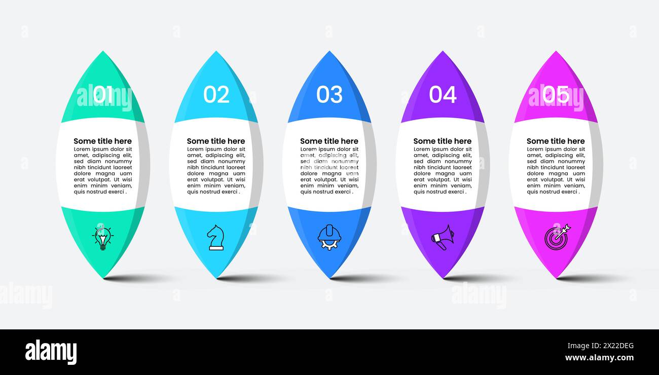 Infographic template with icons and 5 options or steps. Abstract Shapes ...