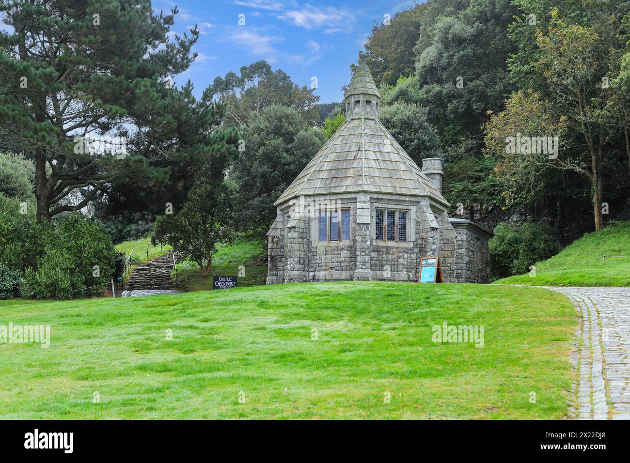 A conical building at the entrance to St Michael's Mount is a tidal ...
