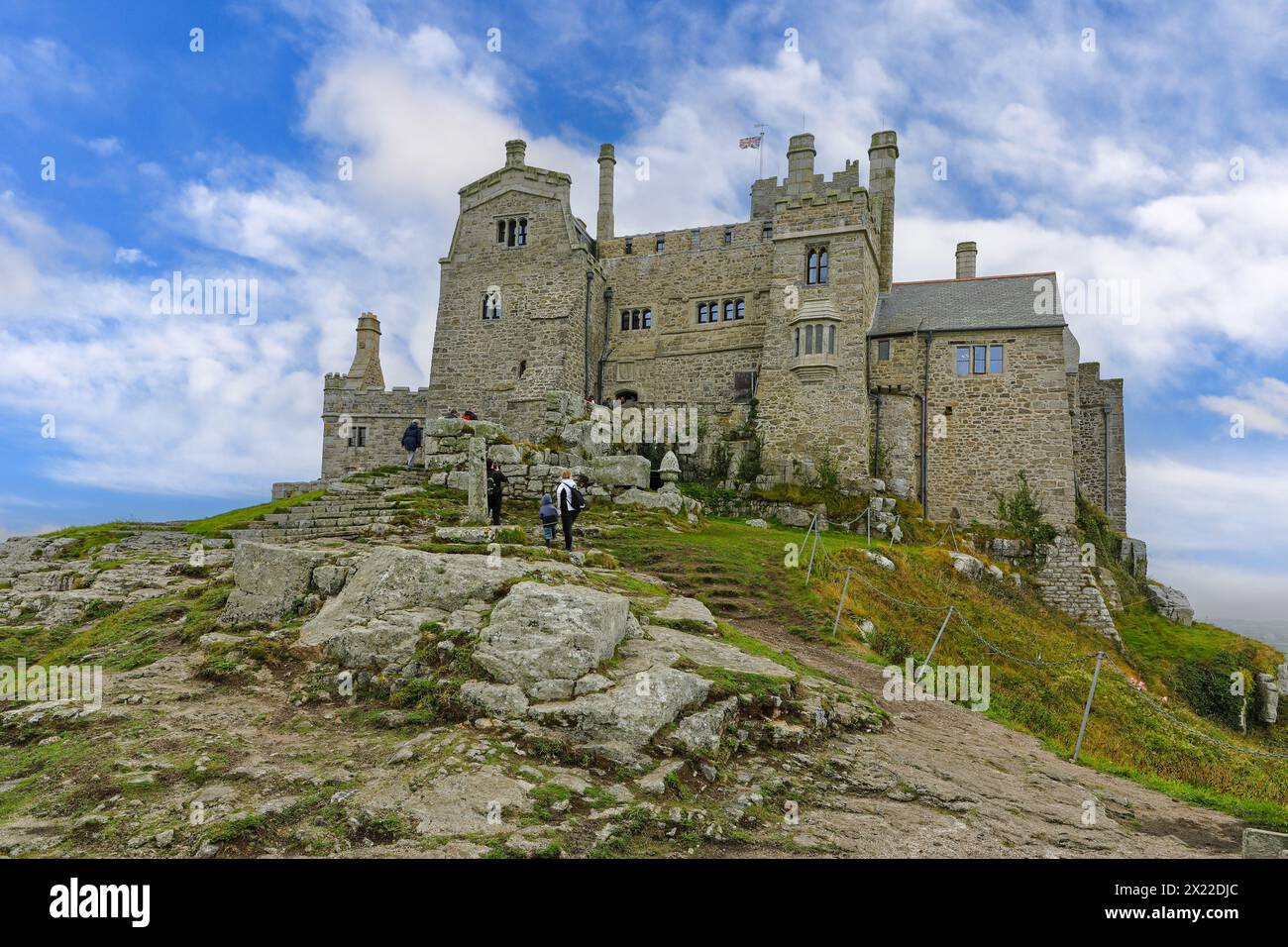 St Michael's Mount castle, on a tidal island in Mount's Bay, Marazion ...