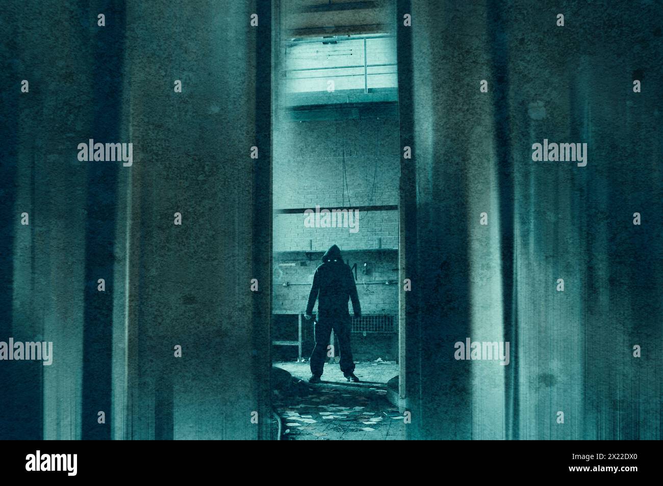 A horror concept of a hooded supernatural demon like entity with ...