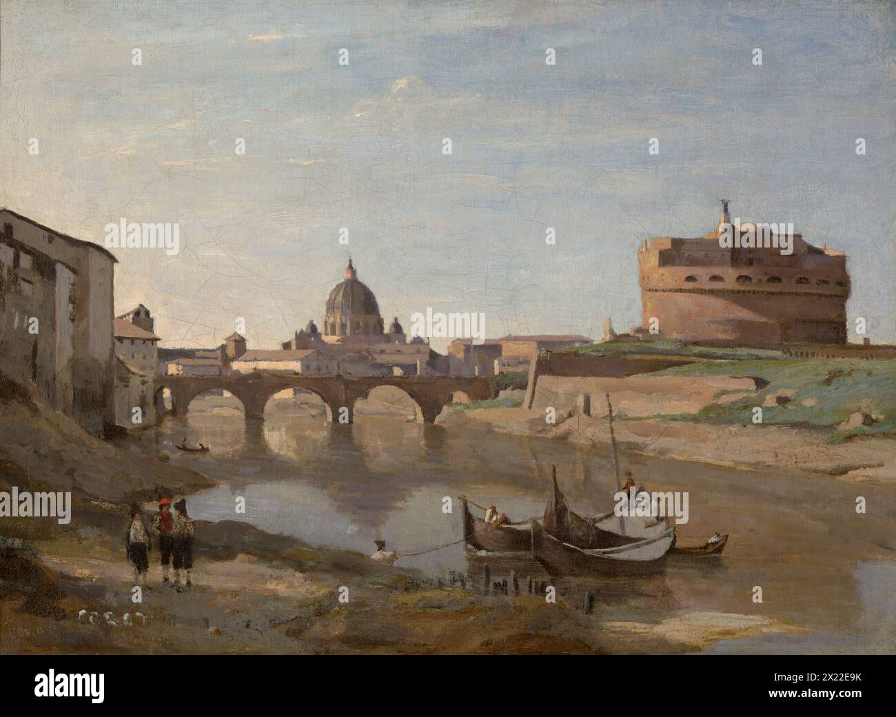 Castel Sant'Angelo, Rome, c1830-32. The row of houses on the left ...