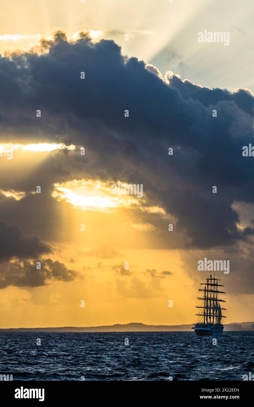 Sailing ship, Caribbean Sea, Kralendijk, Bonaire, Lesser Antilles Stock ...