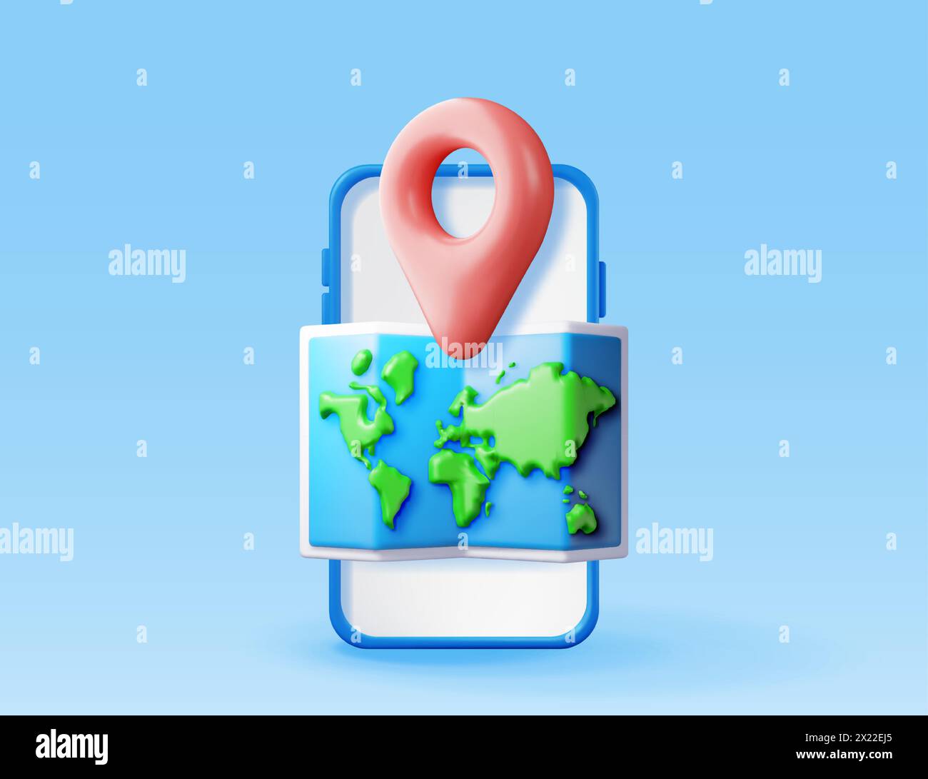 Folded world map in Stock Vector Images - Alamy