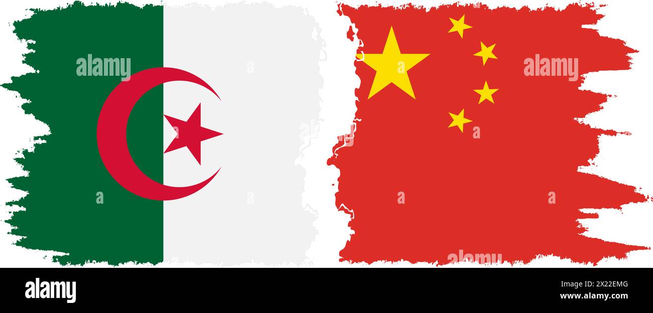 China and Algeria grunge flags connection, vector Stock Vector Image ...