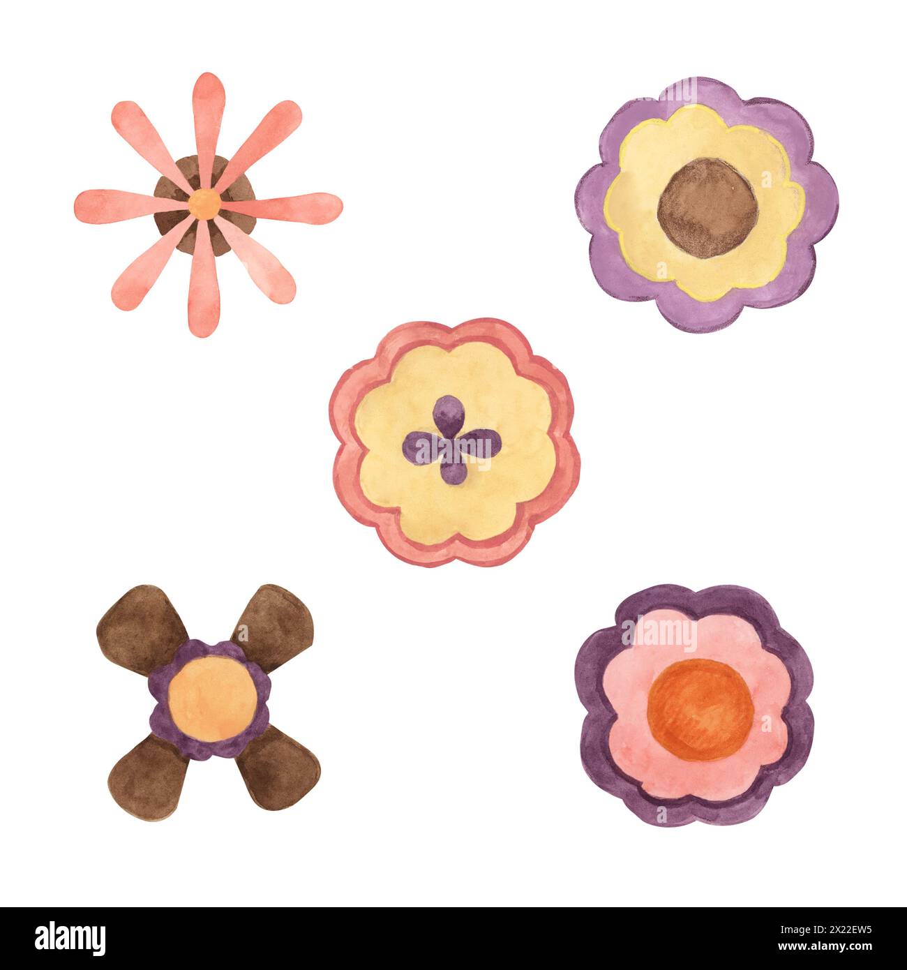 Retro Hippy Flower Clip Art Retro Flower Clipart Hippie Flower Svg