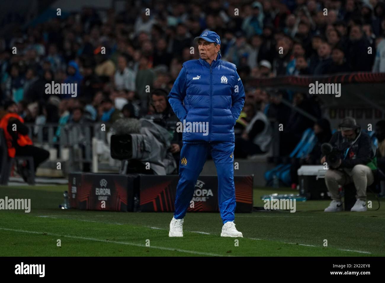 MARSEILLE, FRANCE - 2024/04/18: Coatch Jean-Louis Gasset of Olympique de Marseille during the ...