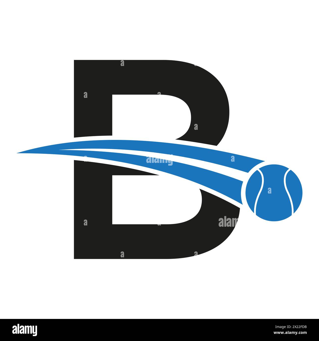 Tennis Logo On Letter B Concept With Moving Tennis Ball Symbol. Tennis ...
