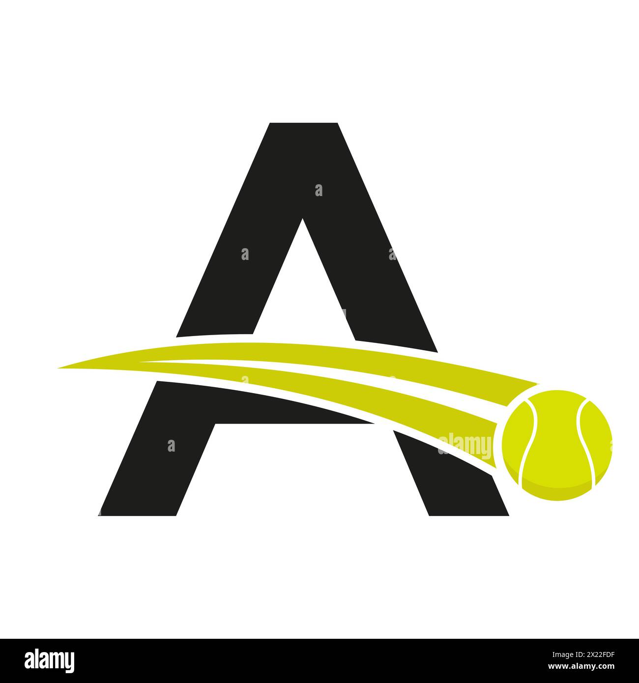 Tennis Logo On Letter A Concept With Moving Tennis Ball Symbol. Tennis ...