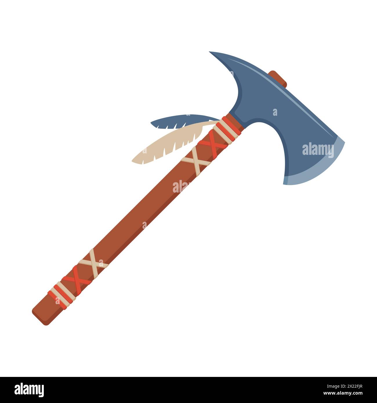 Tomahawk axe decorated with feathers. Native american indians tomahawk ...