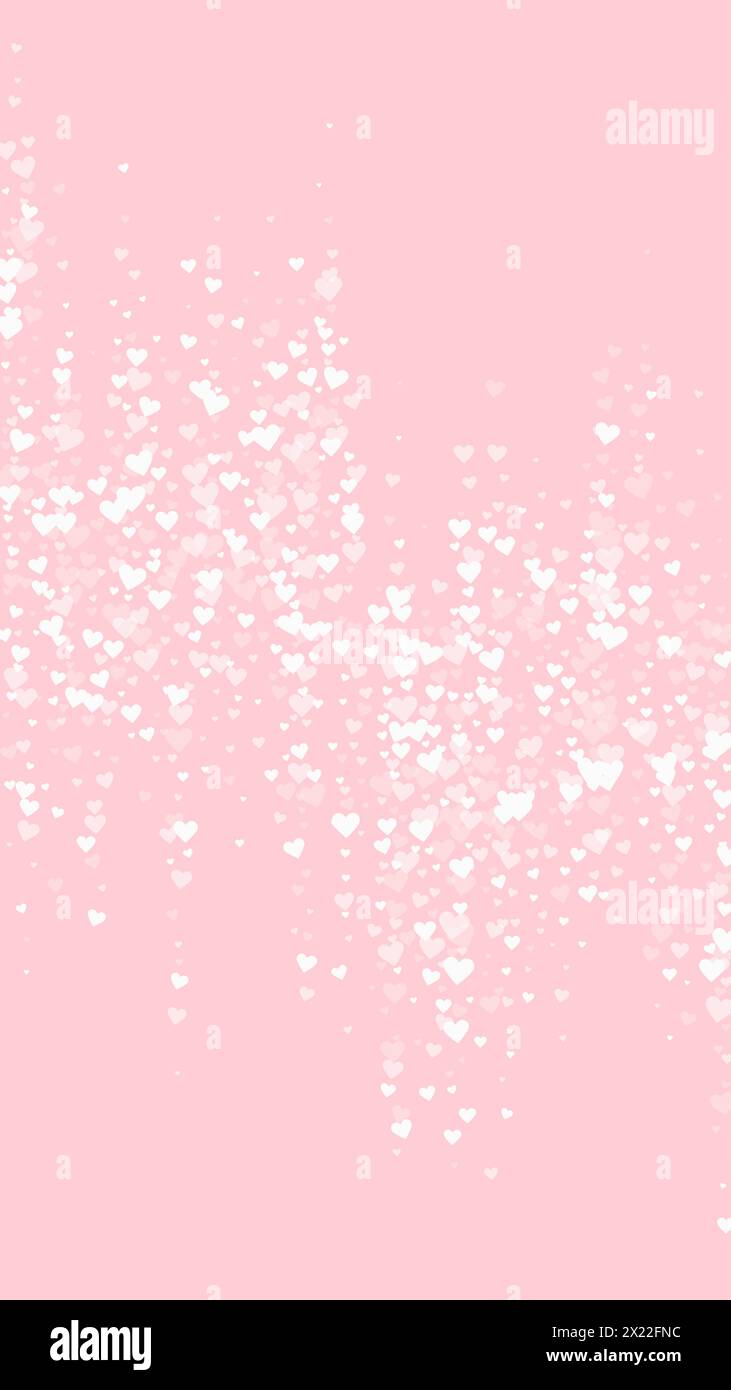 Valentine hearts, flying, falling down, floating. White hearts ...