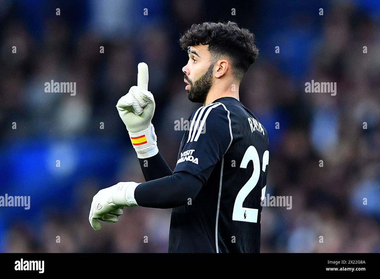 David Raya of of Arsenal gives the number 1 sign - Brighton & Hove ...
