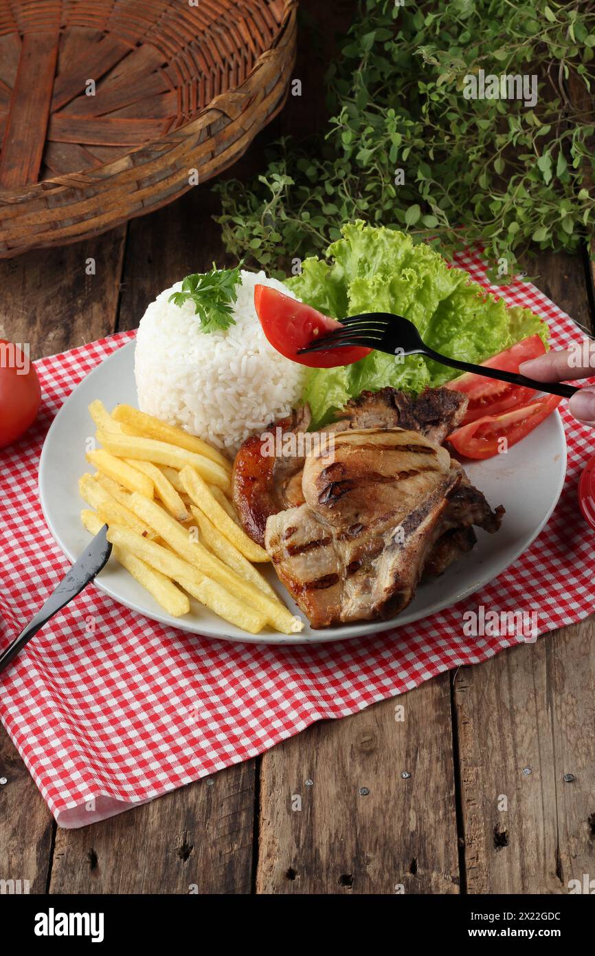 food, food delivery, rice and beens Stock Photo - Alamy