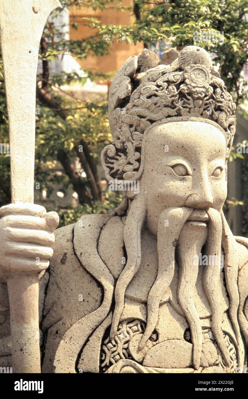 Statue of a Chinese guard in Bangkok. [automated translation] Stock ...