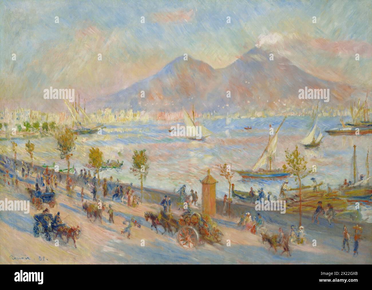 Bay Of Naples, Evening, 1881. The scene is full of local flavor ...