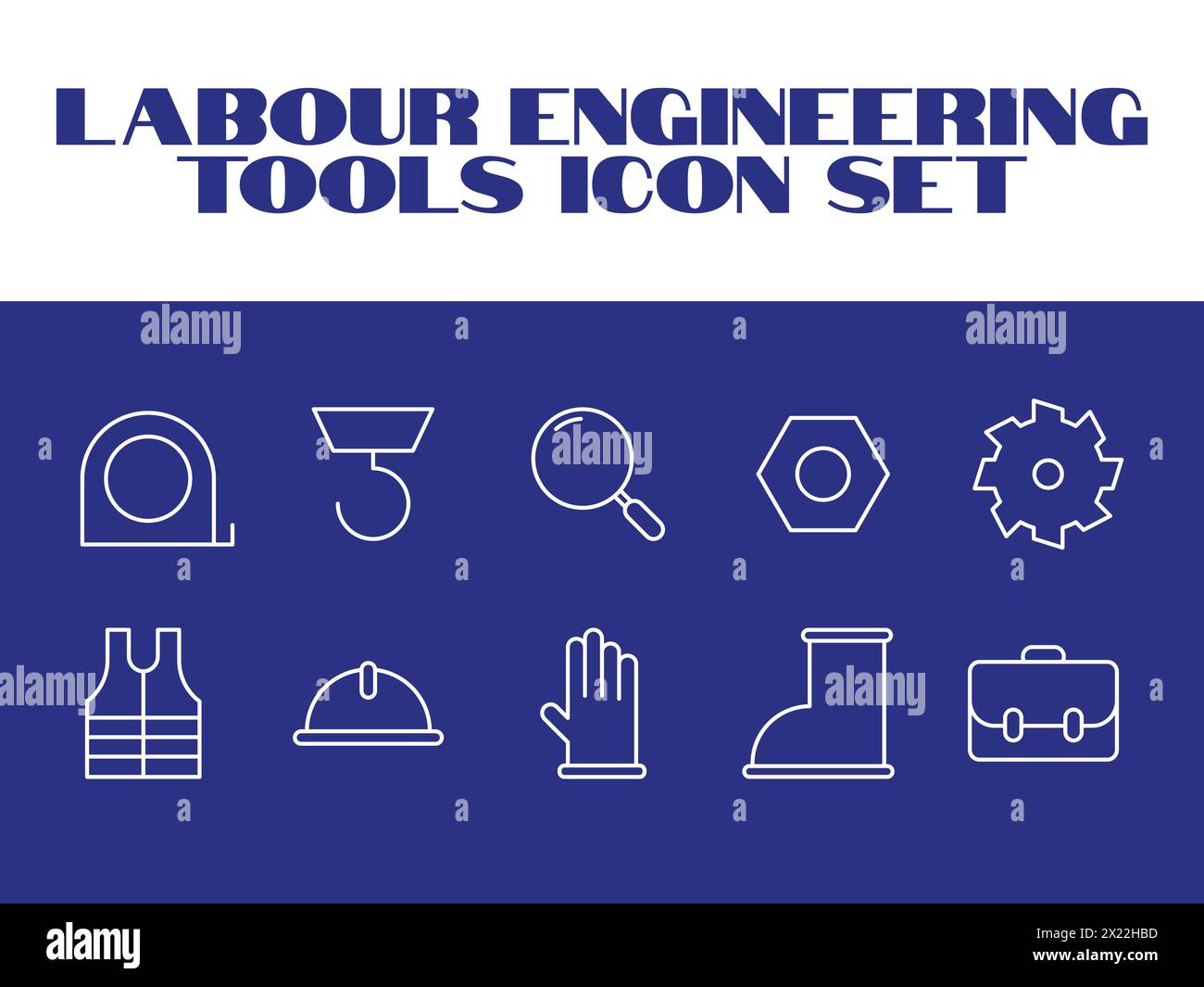 Labour day icon set. Labor Tools Icon Vector graphic illustration. Line ...