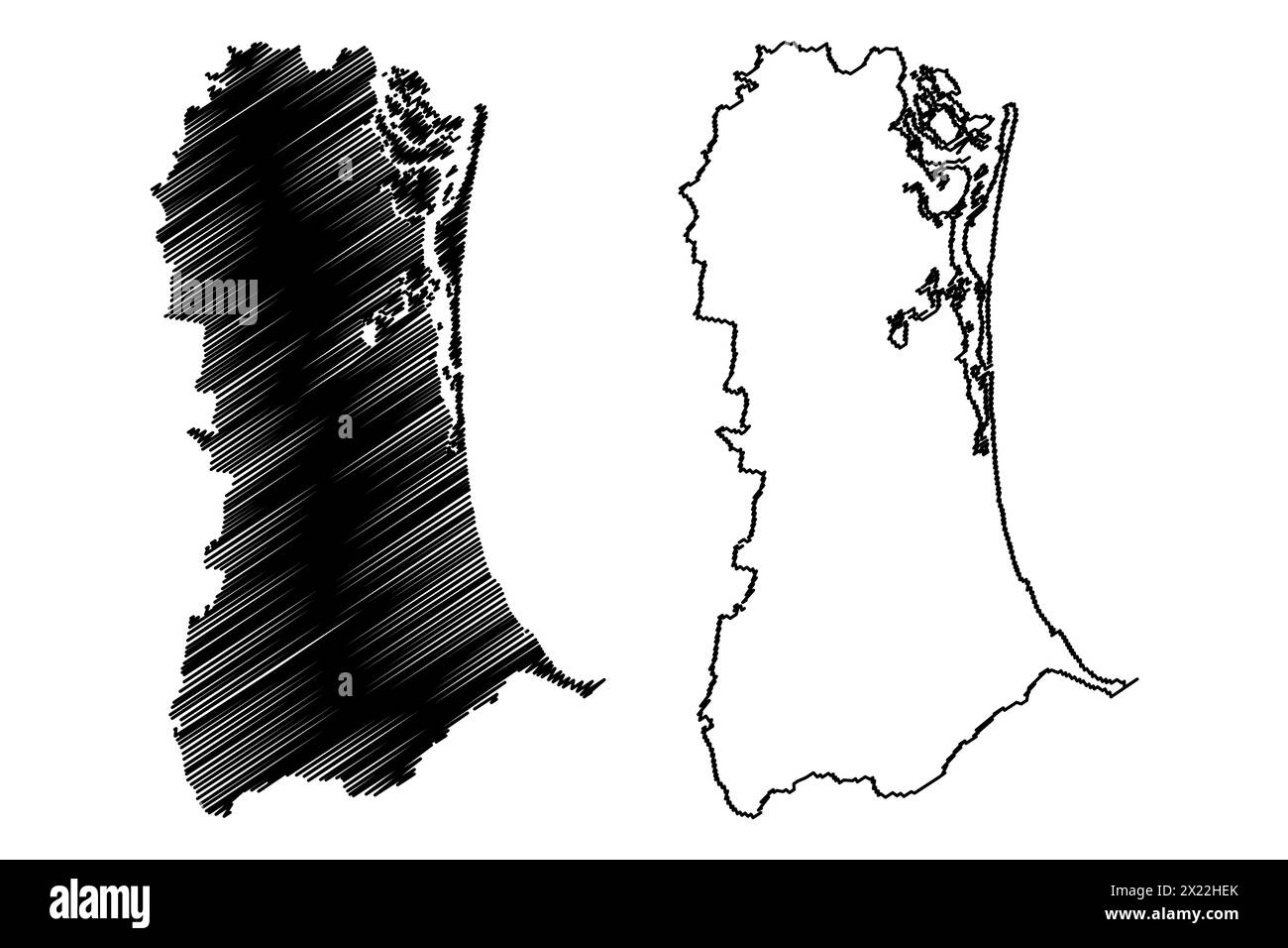 City of Gold Coast (Commonwealth of Australia, Queensland state) map vector illustration ...