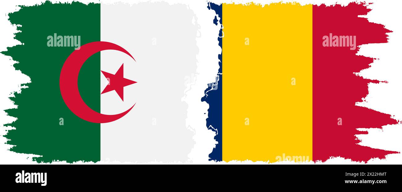 Chad and Algeria grunge flags connection, vector Stock Vector Image ...