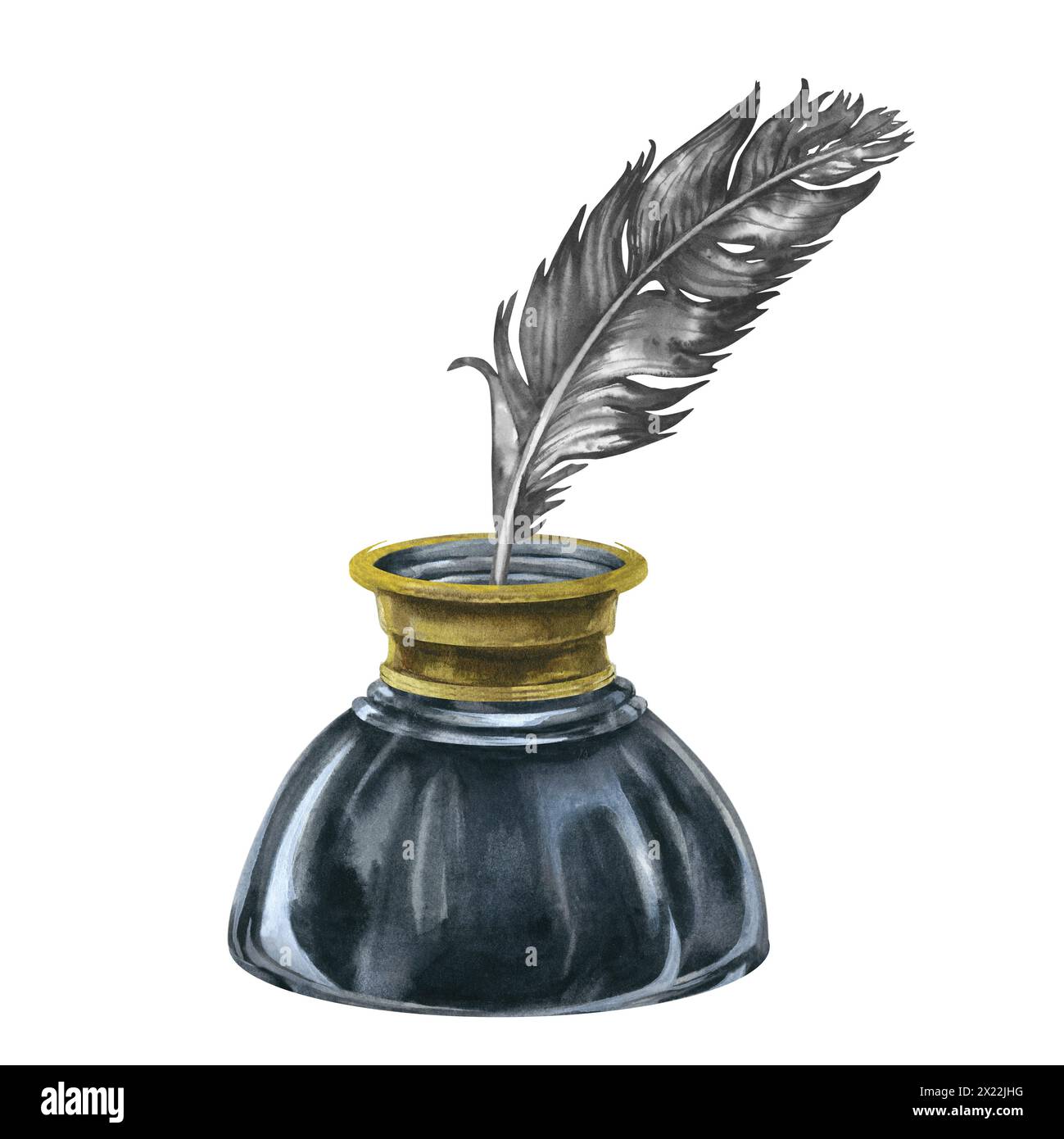 Vintage writing set of antique fountain pen with silver tip, antique ...