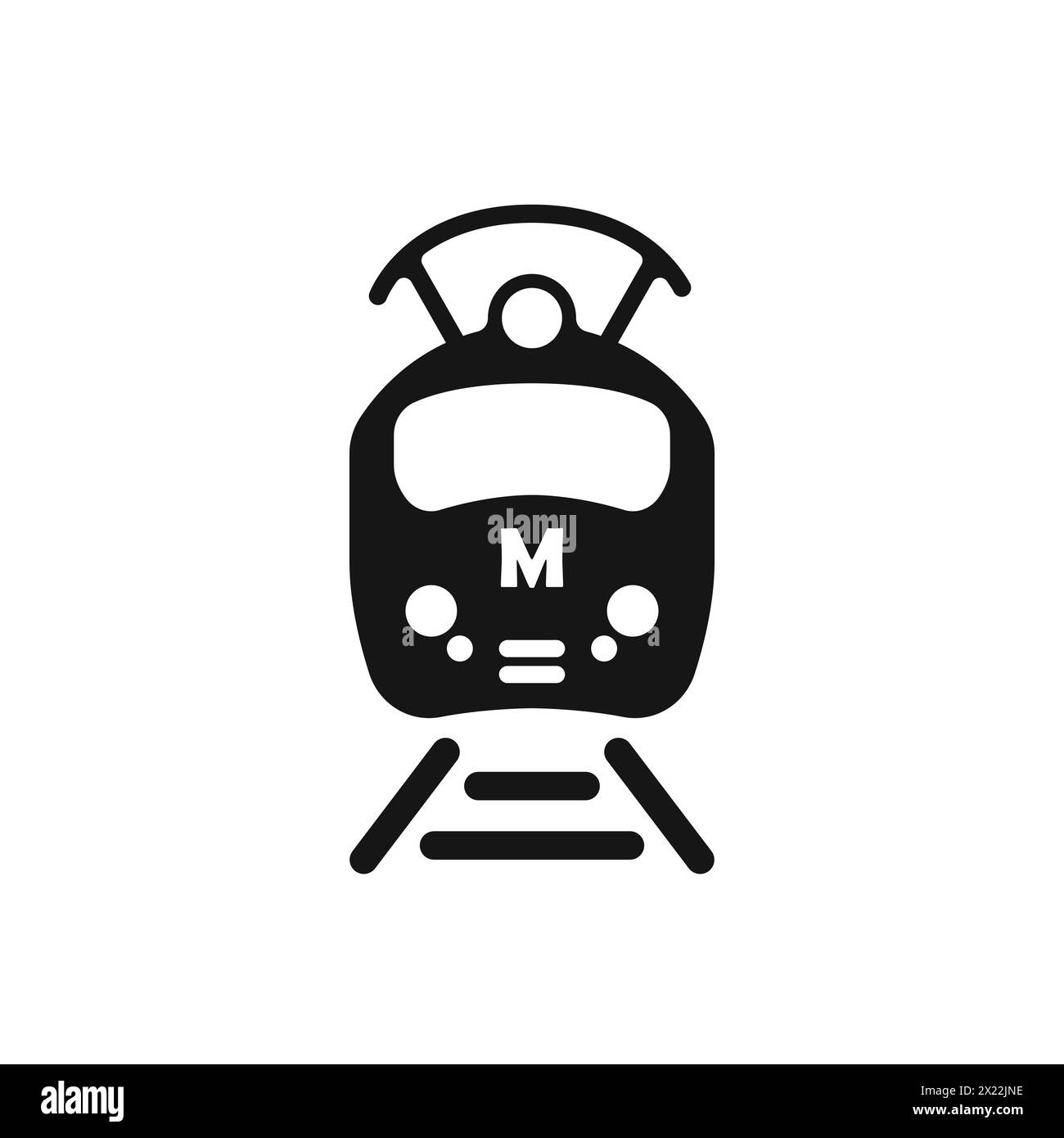 Subway icon. Rail underground train vector. Passenger city train vector. Underground electric ...