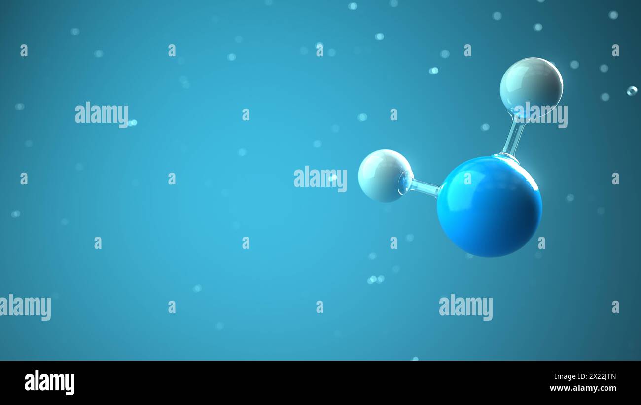 H2O Water Molecule Liquid. 3d illustration. 3d illustration of the H2O ...