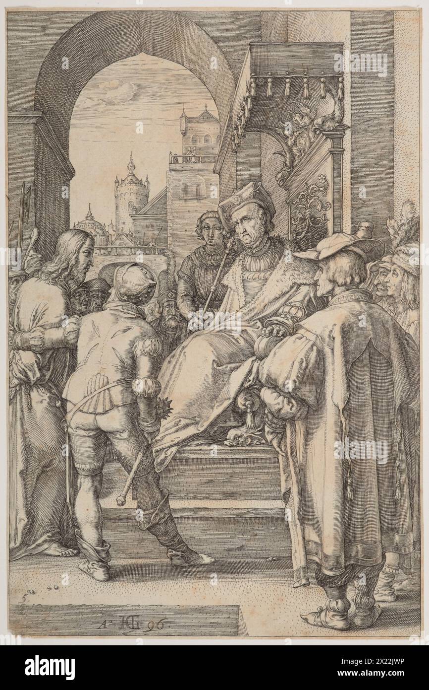 Christ Before Pilate Plate 5 From The Passion Of Christ 1596 Stock 3252