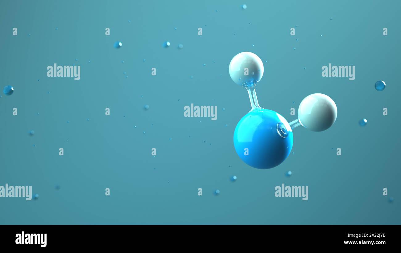 H2O Water Molecule Liquid. 3d illustration. 3d illustration of the H2O ...
