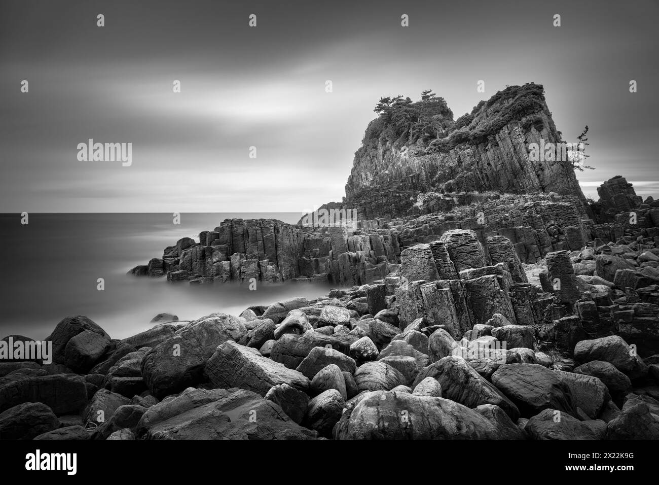 Cliffs in Mikuni, Japan, old cliffs by the sea, Hokoshima Shrine, Sakai ...