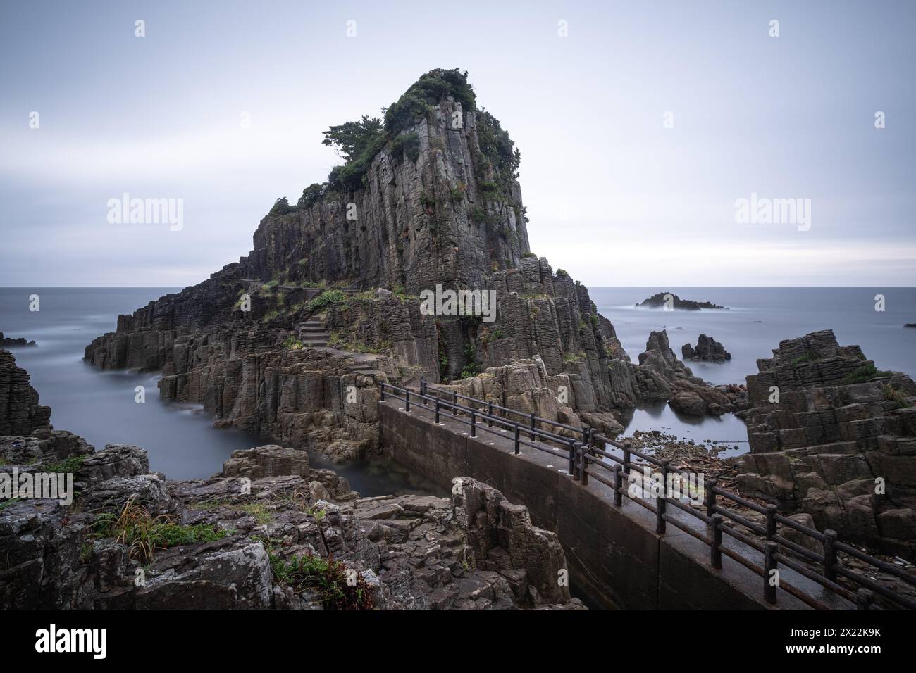 Cliffs in Mikuni, Japan, old cliffs by the sea, Hokoshima Shrine, Sakai ...