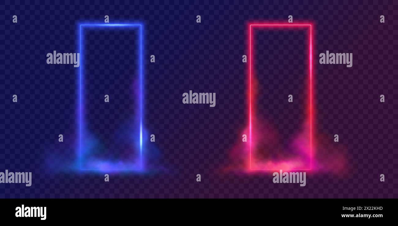 Neon vertical blue and red frames with smoke Stock Vector Image & Art ...