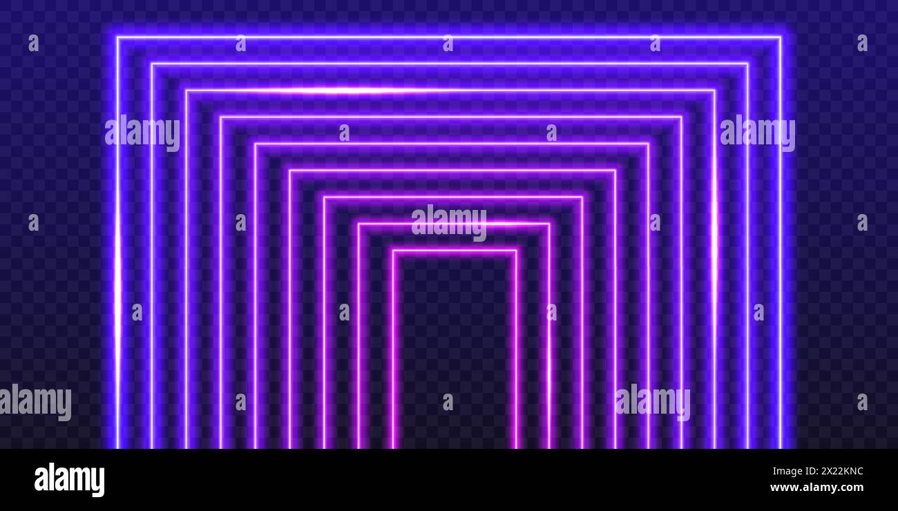 Neon perspective rectangular cyber frames Stock Vector Image & Art - Alamy